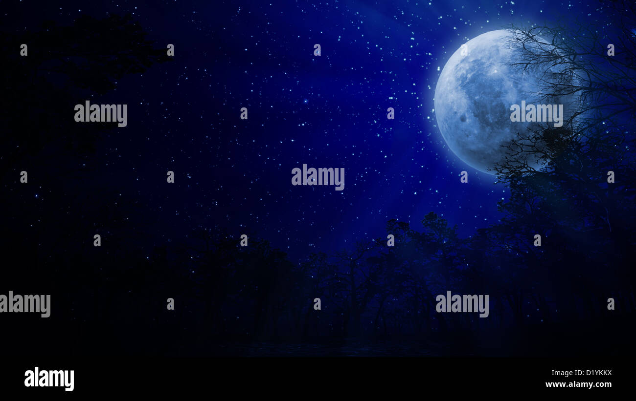 A night view of the full Moon Stock Photo - Alamy