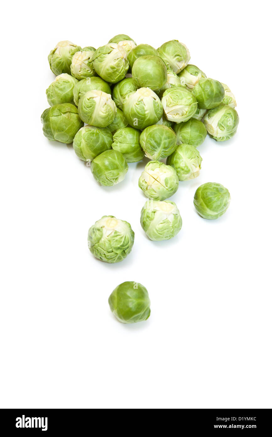 Brussel sprouts isolated on a white studio background Stock Photo - Alamy