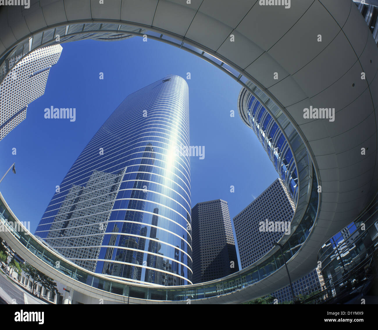 SKYWAY ELEVATED PEDESTRIAN WALKWAY CHEVRON TEXACO TOWER SMITH STREET ...