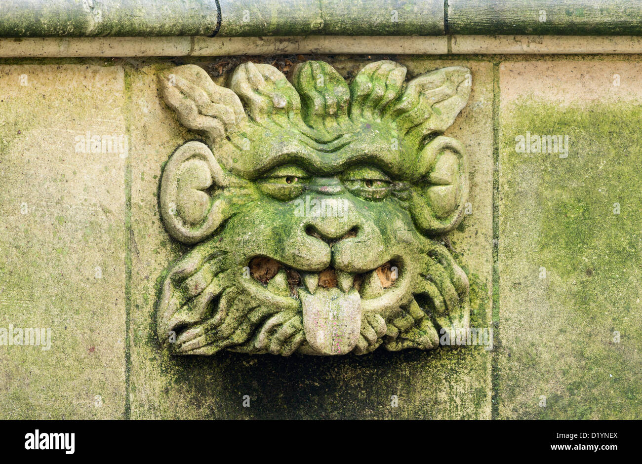 Gargoyle on bench in Dean's Park in the grounds of York Minster ...