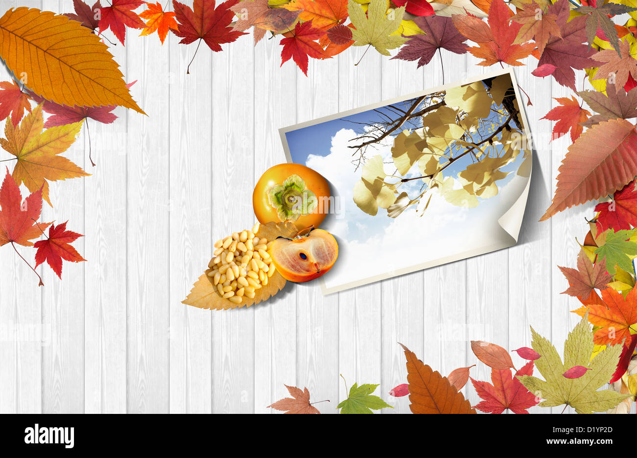 a letter template in autumn frame Stock Photo - Alamy