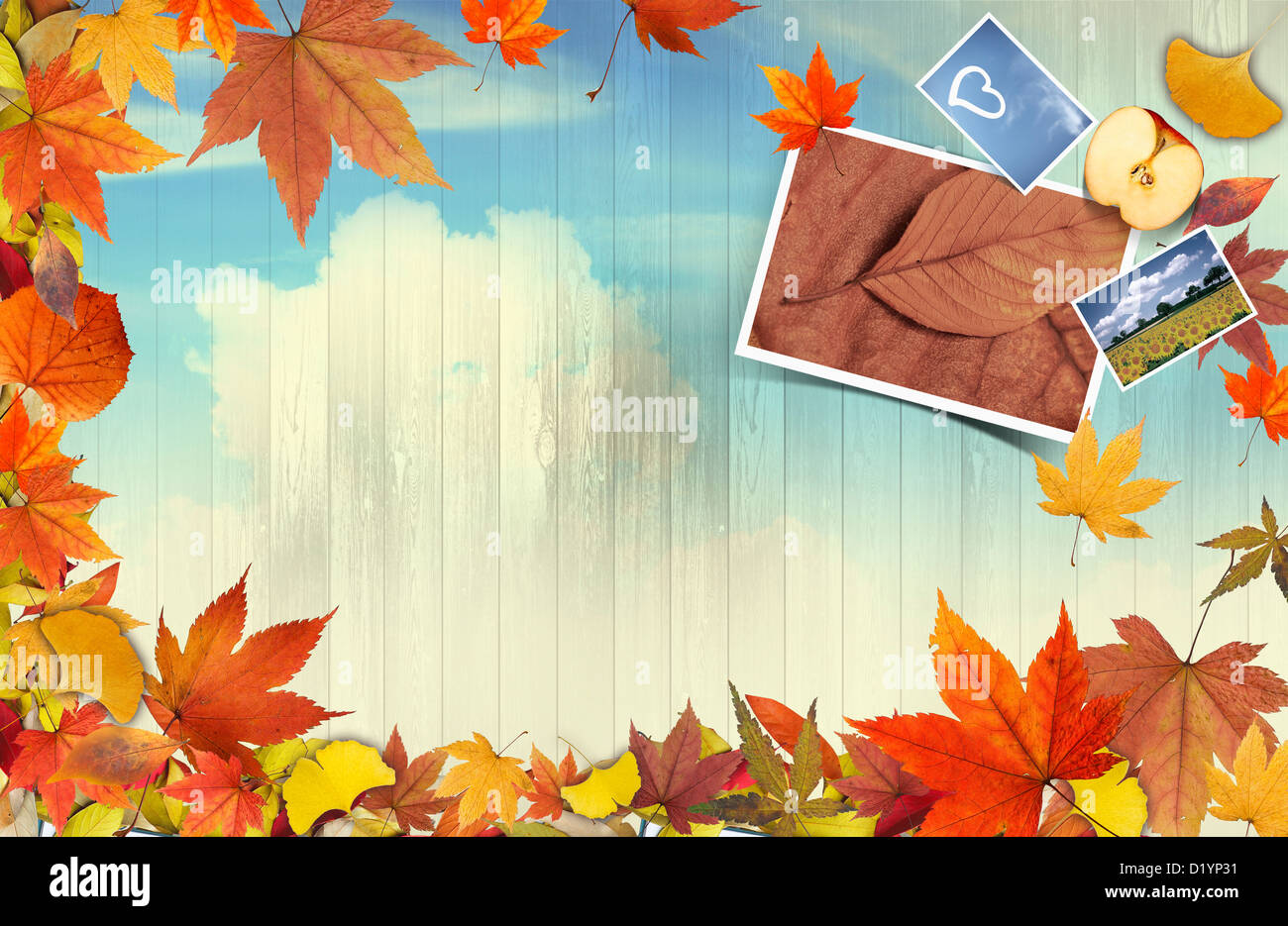 a letter template in autumn frame Stock Photo - Alamy