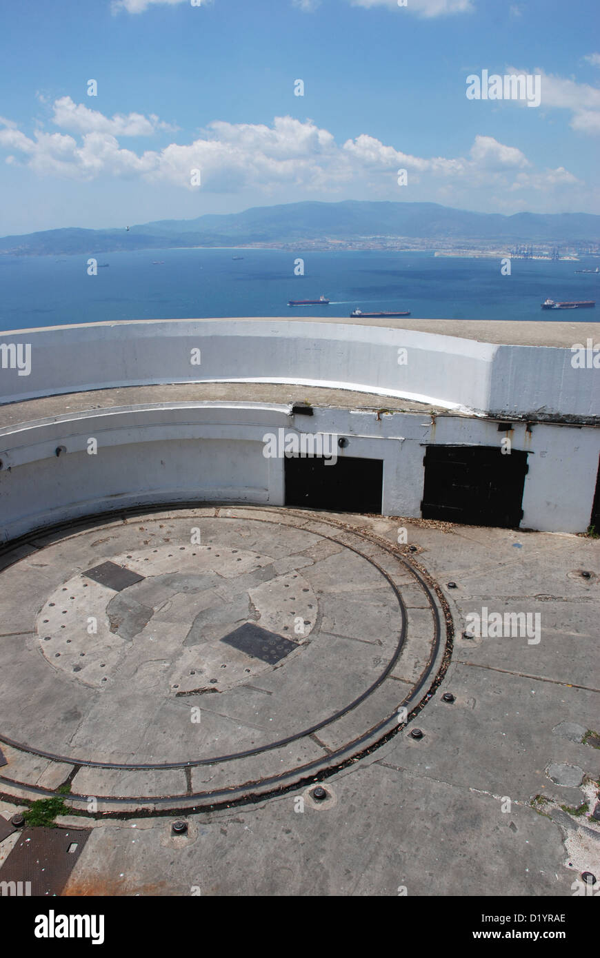 Gibraltar cannon platform from world war two Stock Photo - Alamy
