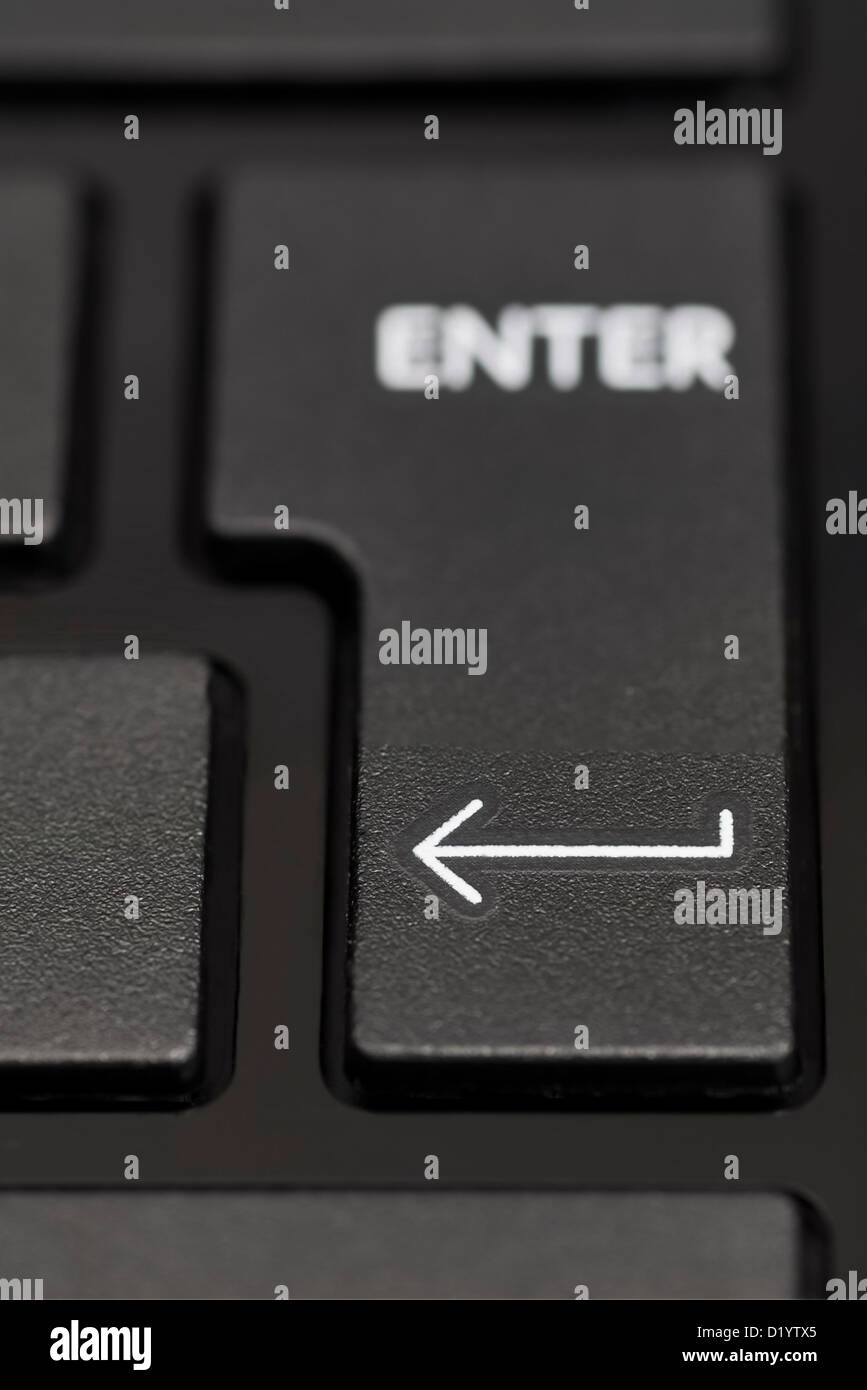 Detail of enter key. Focus on arrow Stock Photo - Alamy