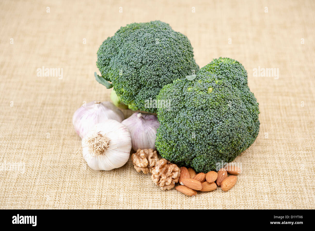 broccoli, garlic and nuts Stock Photo - Alamy