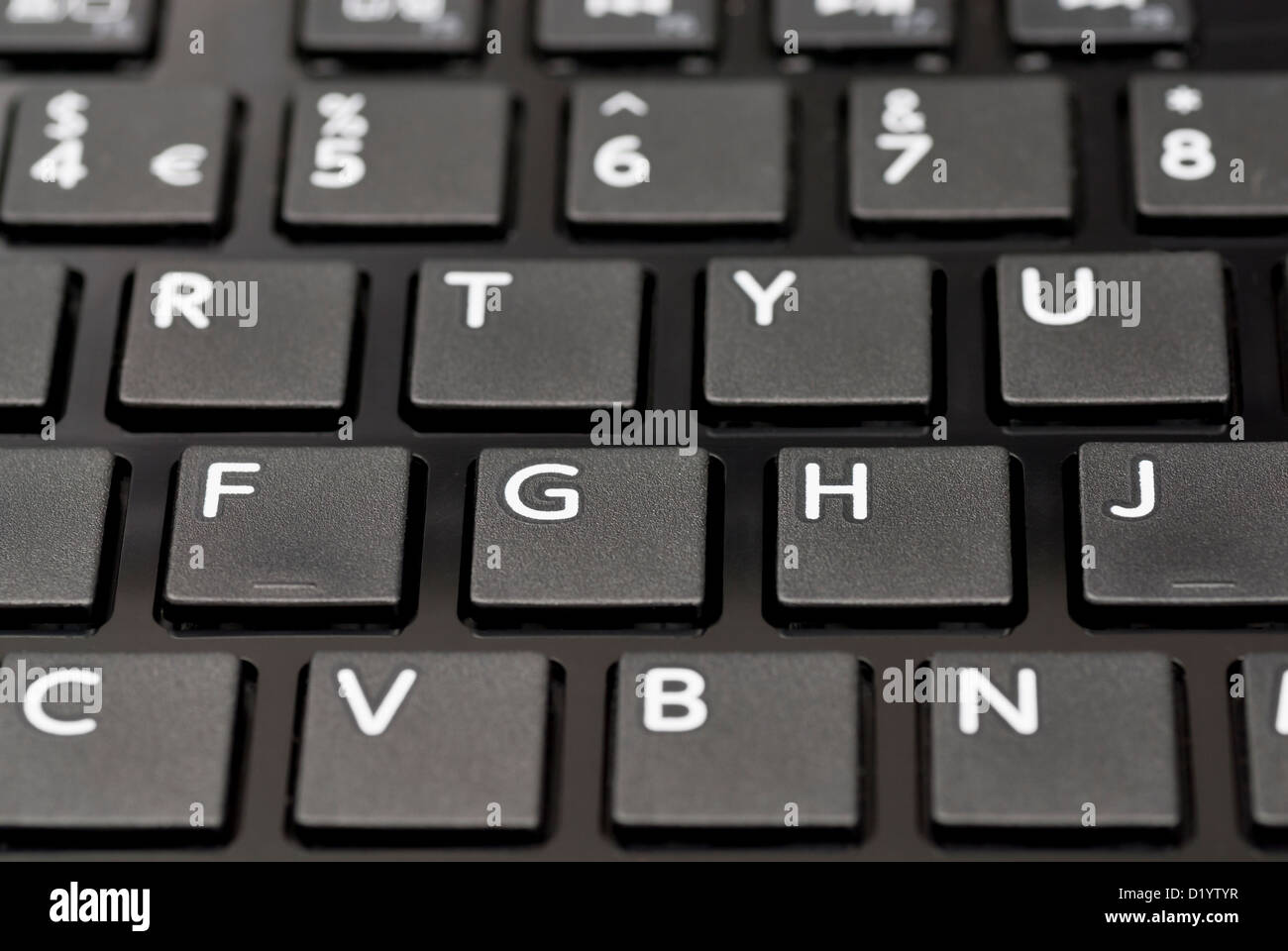 Detail of black laptop keyboard Stock Photo - Alamy