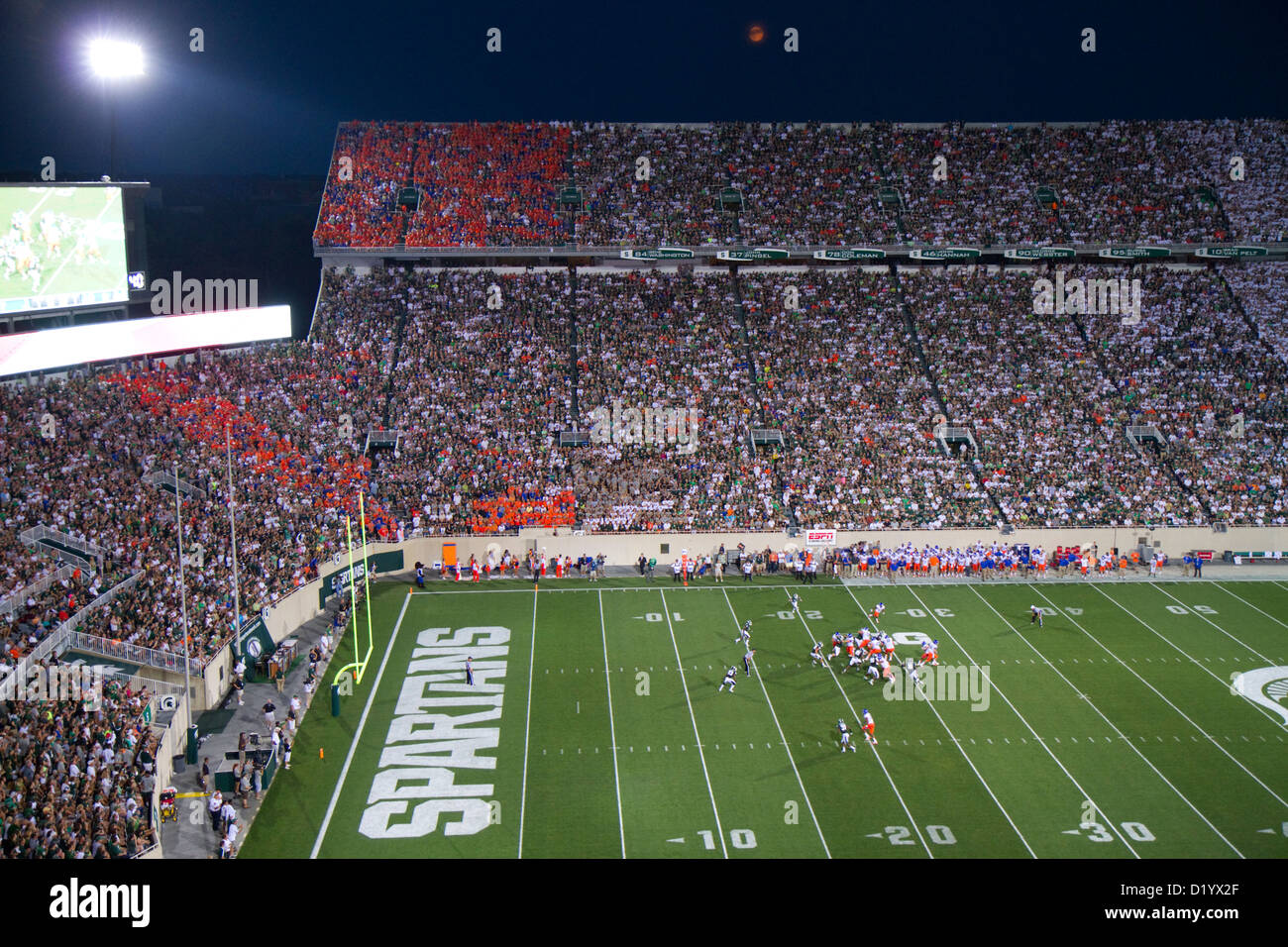 Michigan State Football Stadium At Night