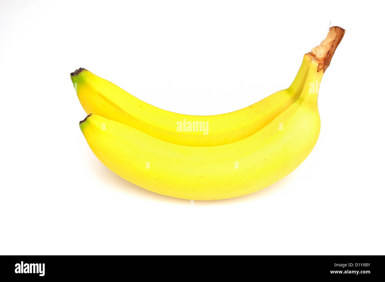 Two yellow bananas isolated on white background Stock Photo - Alamy