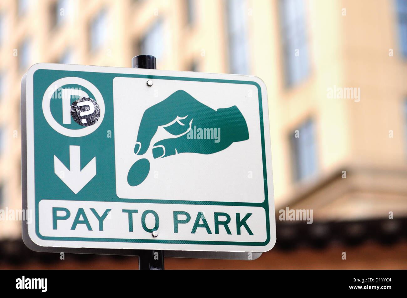 USA Illinois Chicago Pay to Park sign in the city's downtown area Stock ...