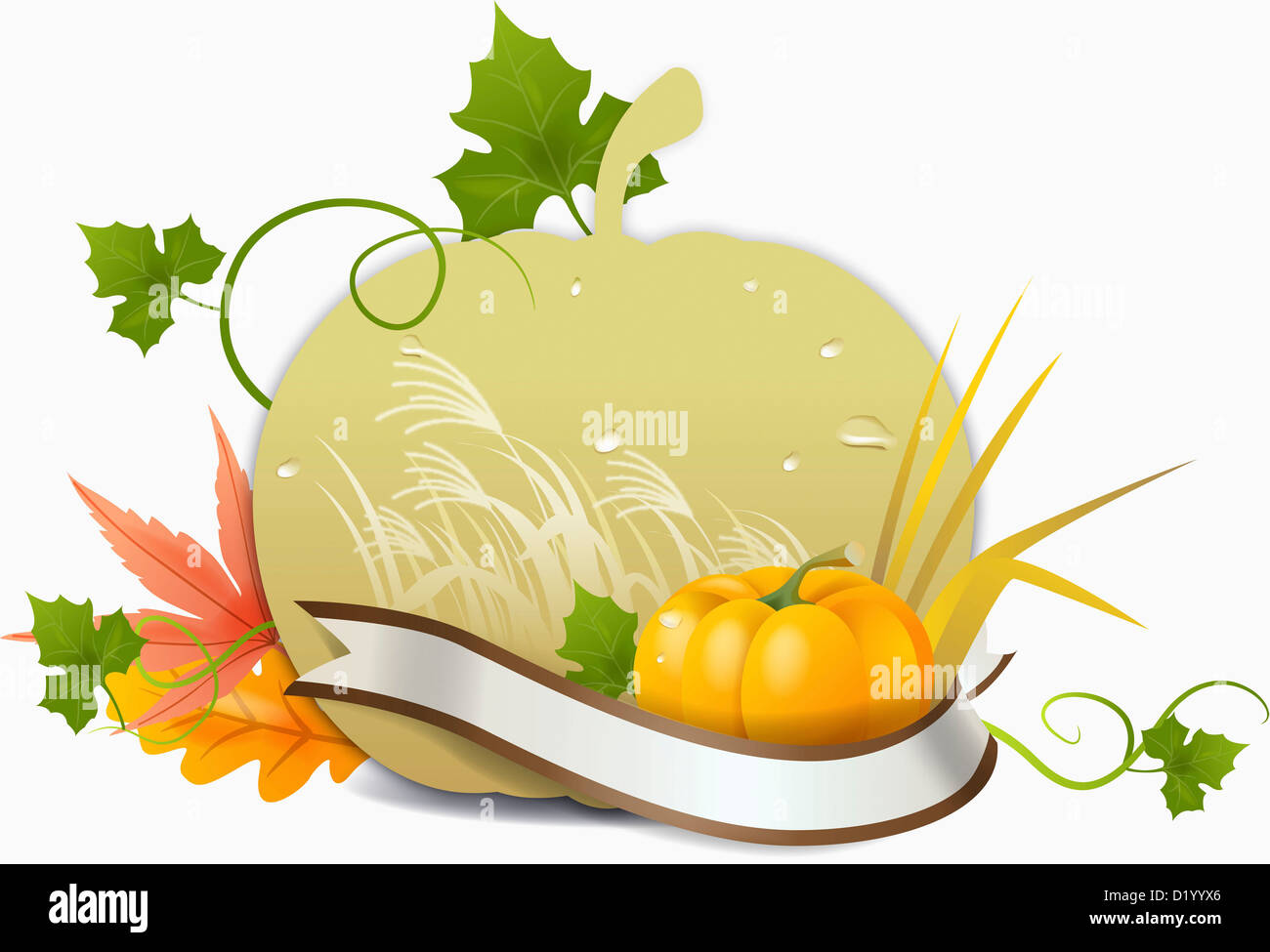 Fallen autumn leaves pumpkin Cut Out Stock Images & Pictures - Alamy