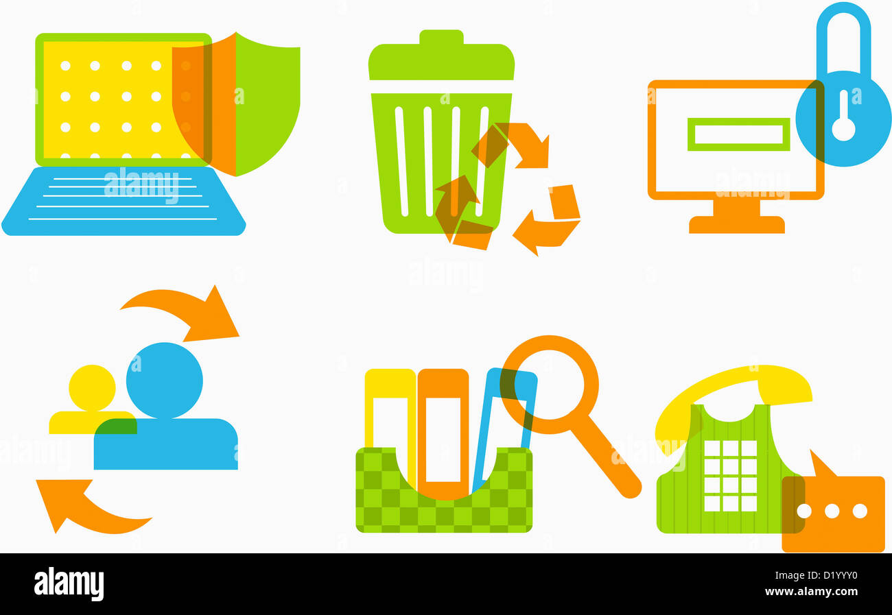 icons of office work Stock Photo - Alamy