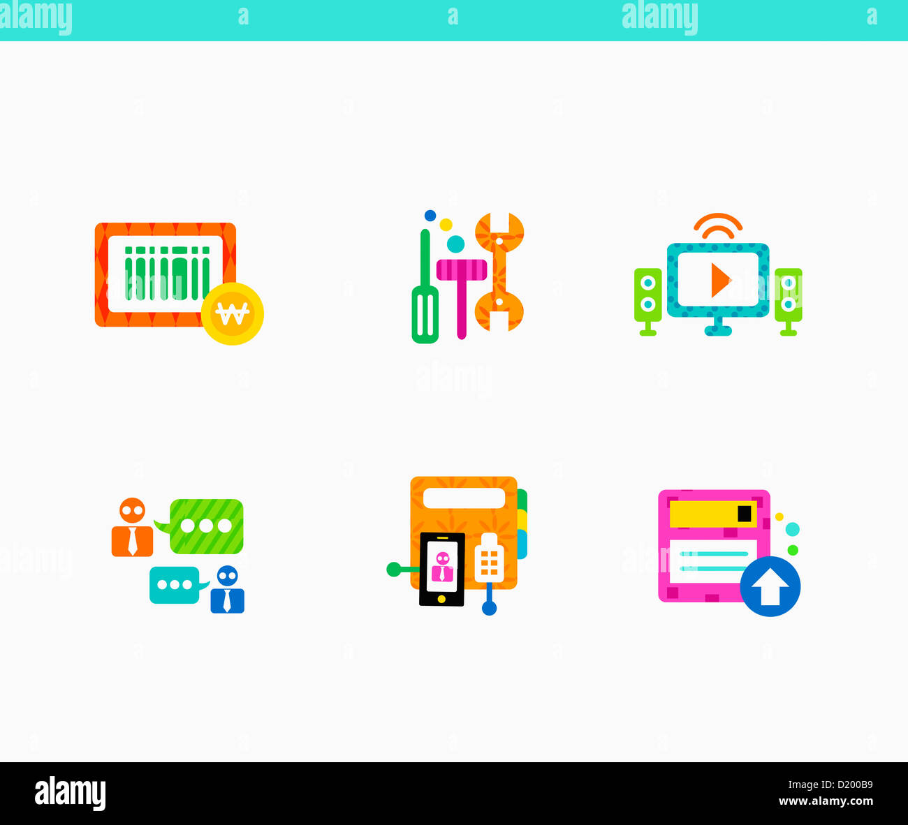 icons of technology advance Stock Photo - Alamy