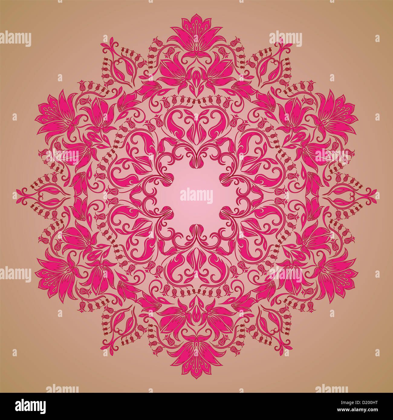 Ornate round lace pattern, circle background with floral details ...