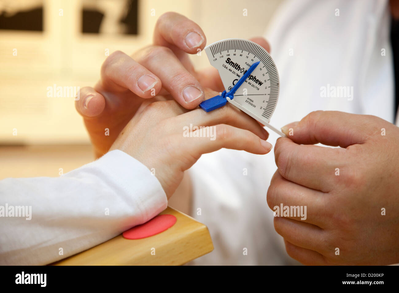 Essen, Germany, is a patient of the finger angle measured Stock Photo ...