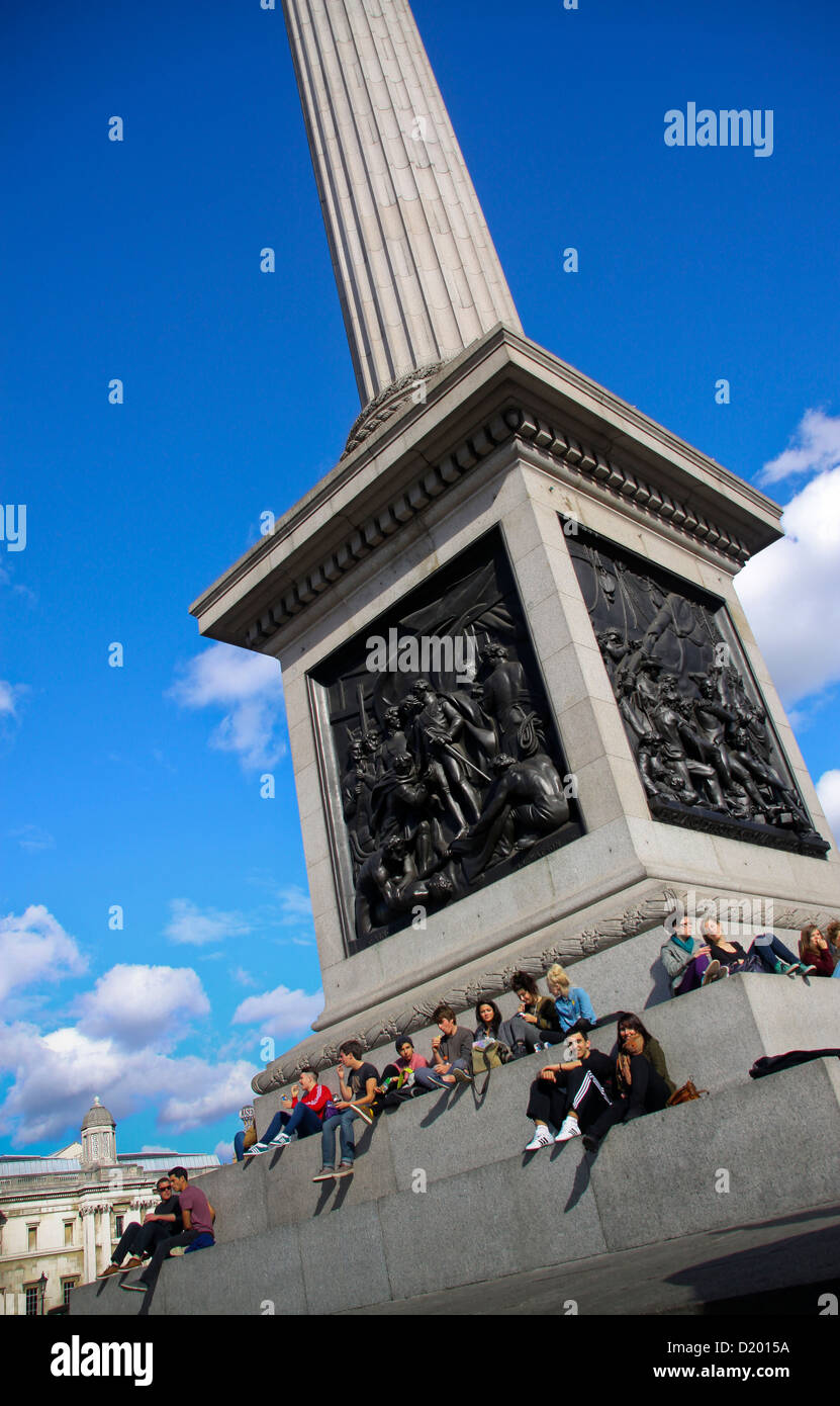 Nelsons Column Trafalgar Square London UK Stock Photo - Alamy