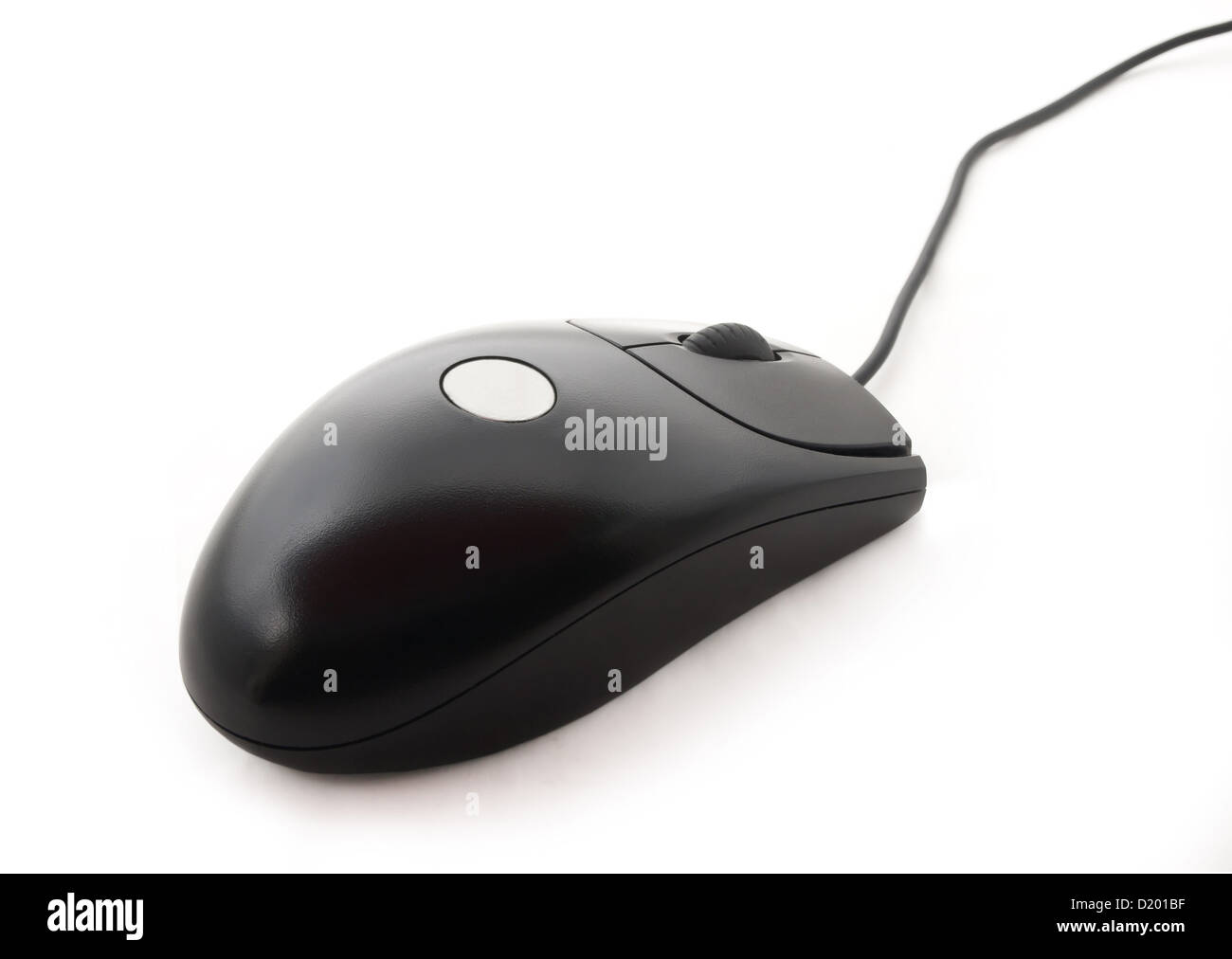 Black computer mouse isolated on white background Stock Photo - Alamy