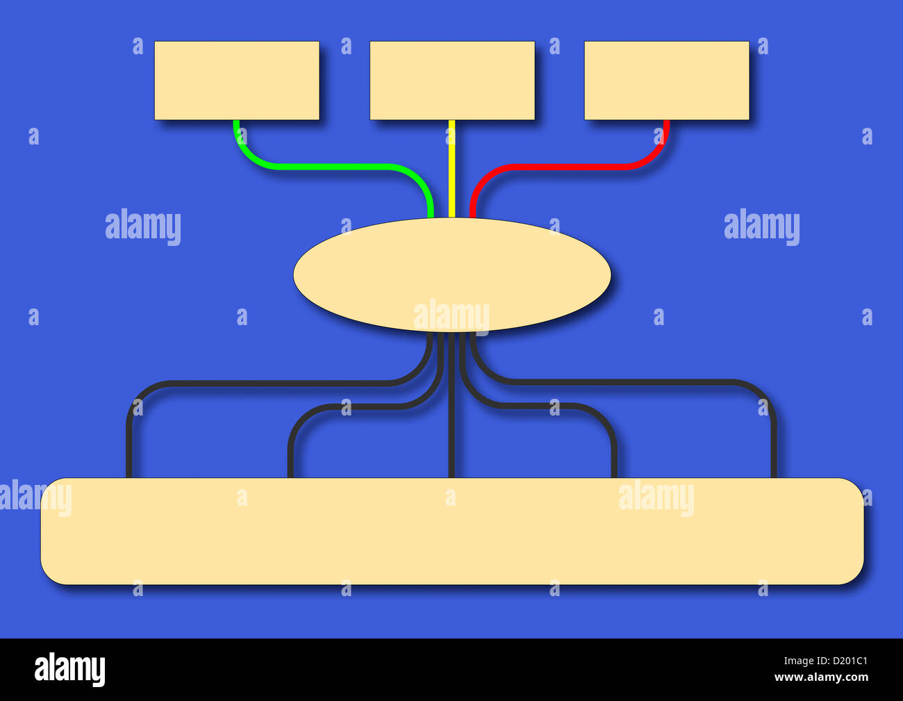 strategic business plan with blank boxes Stock Photo - Alamy