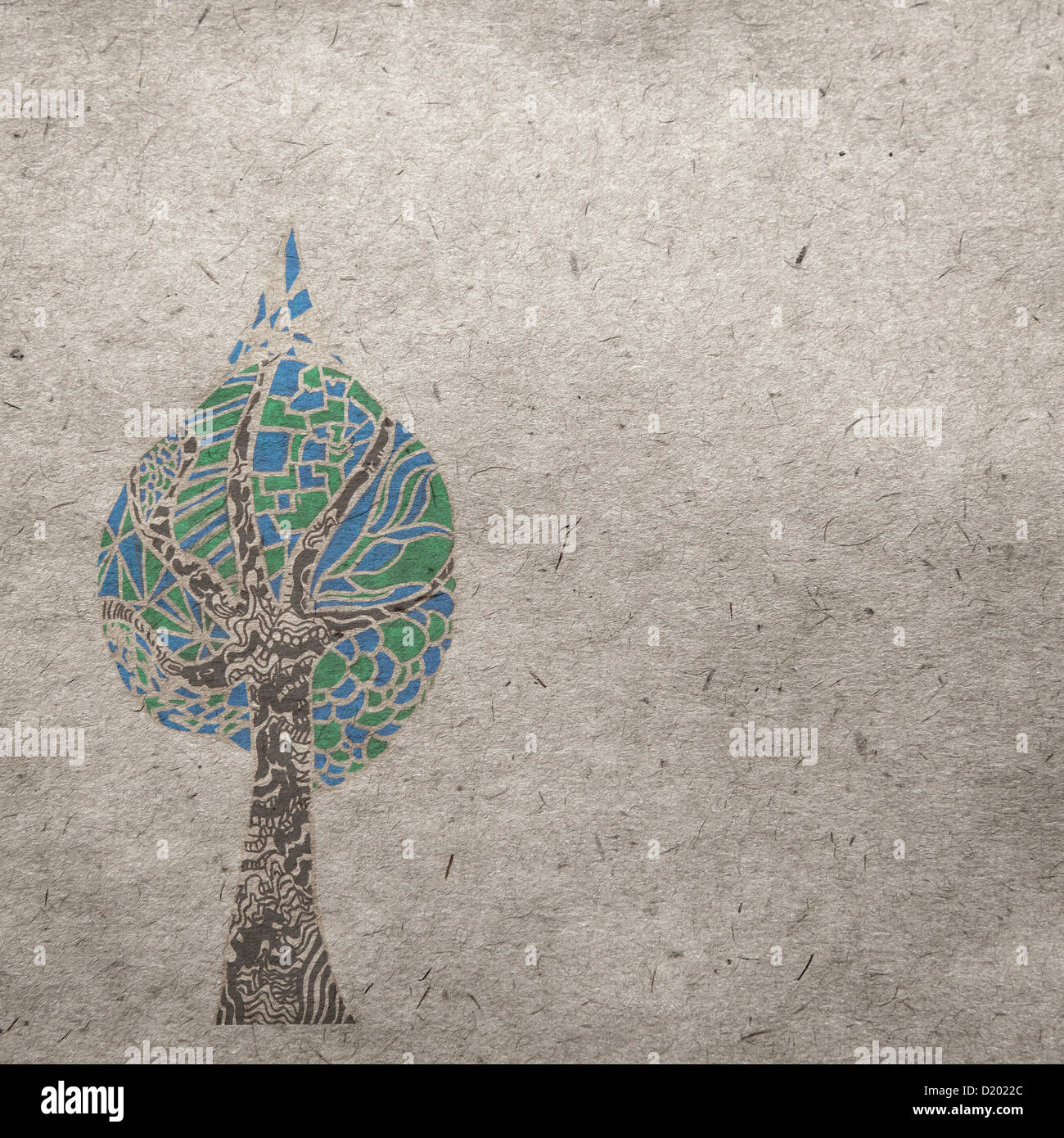 vintage wallpaper background with magic tree Stock Photo - Alamy
