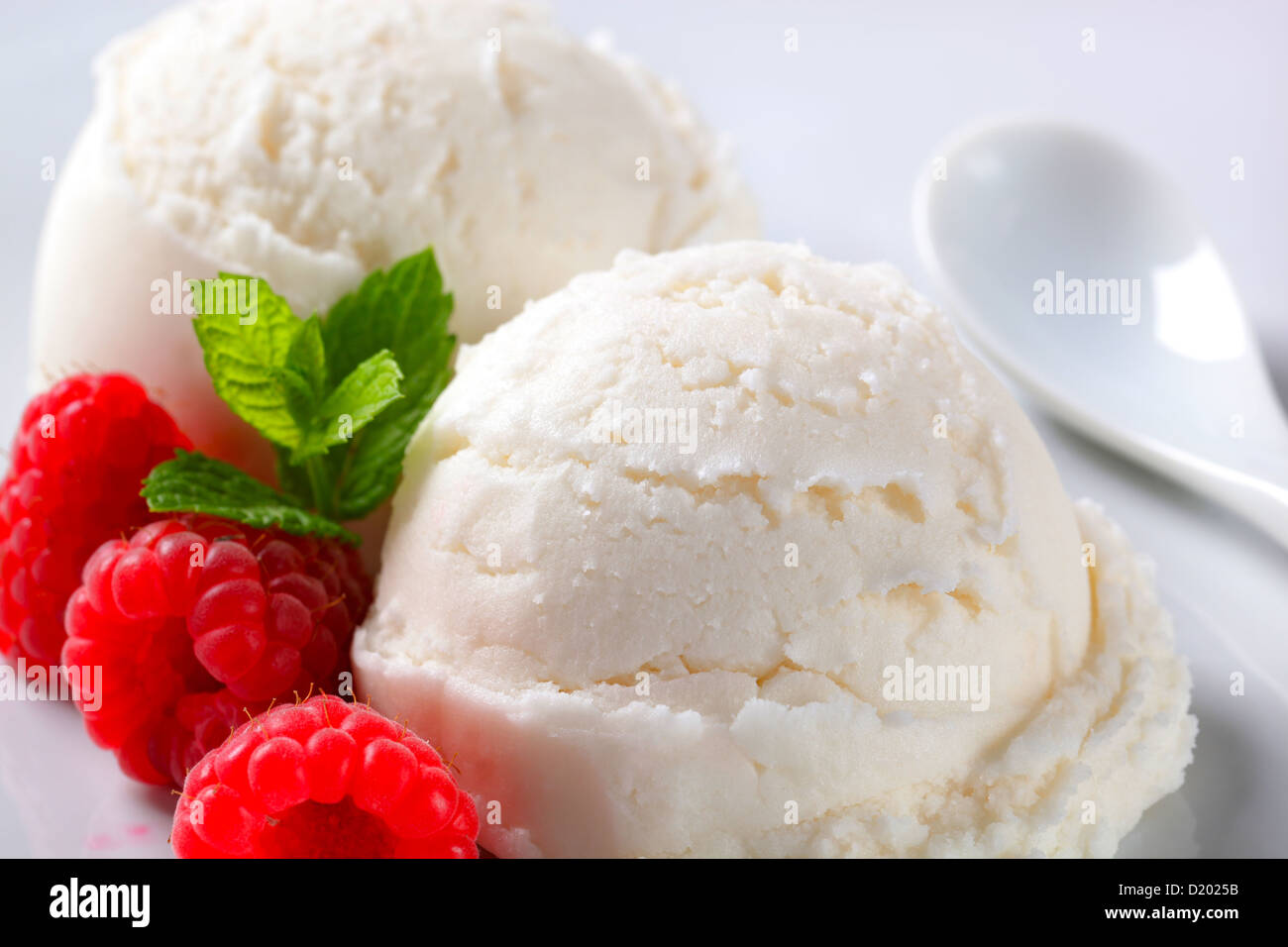 Two scoops of ice cream Stock Photo - Alamy