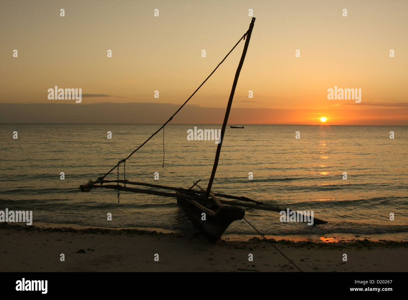 Dhow at sunset Stock Photo - Alamy