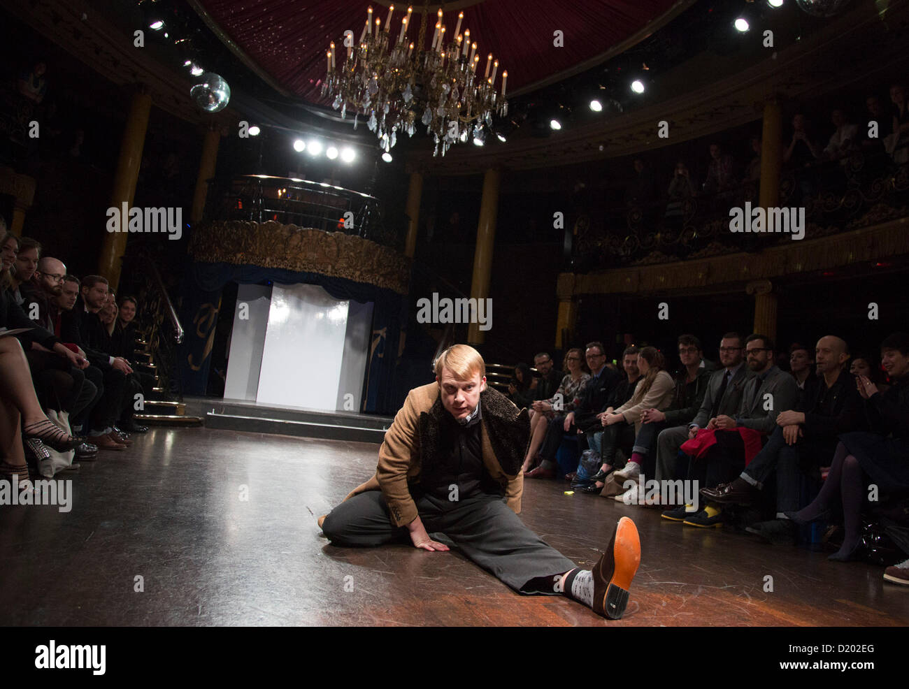 Wednesday, 9 January 2013. London, United Kingdom. Models dancing ...