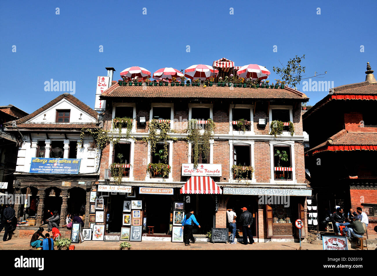 cafe du temple Patan Nepal Stock Photo - Alamy