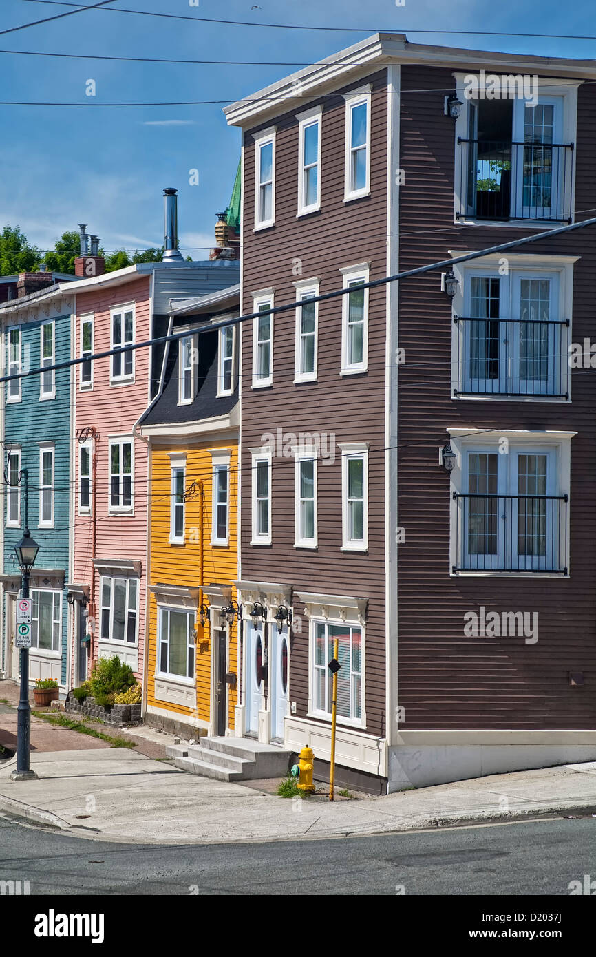 Unique architecture in the colorful houses on the steep streets of St ...