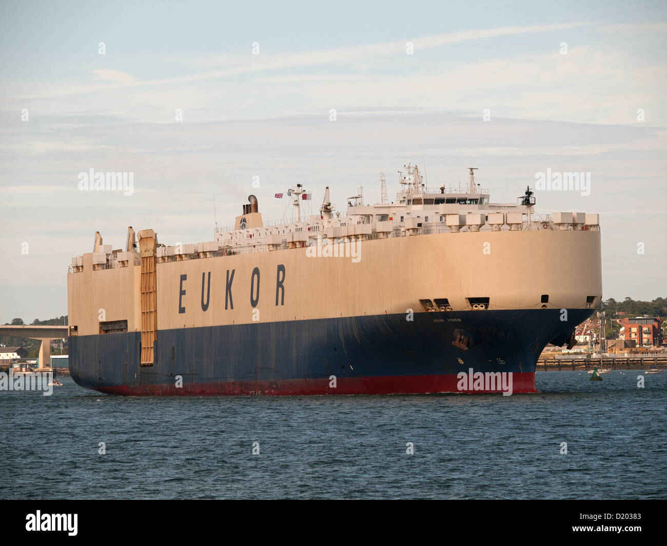 Car transport ship Asian Vision leaving Southampton Hampshire England ...