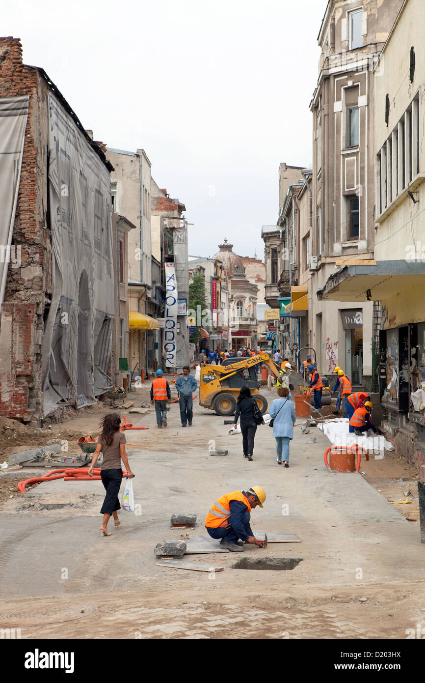 Bucharest, Romania, renovation work in the old town Stock Photo - Alamy