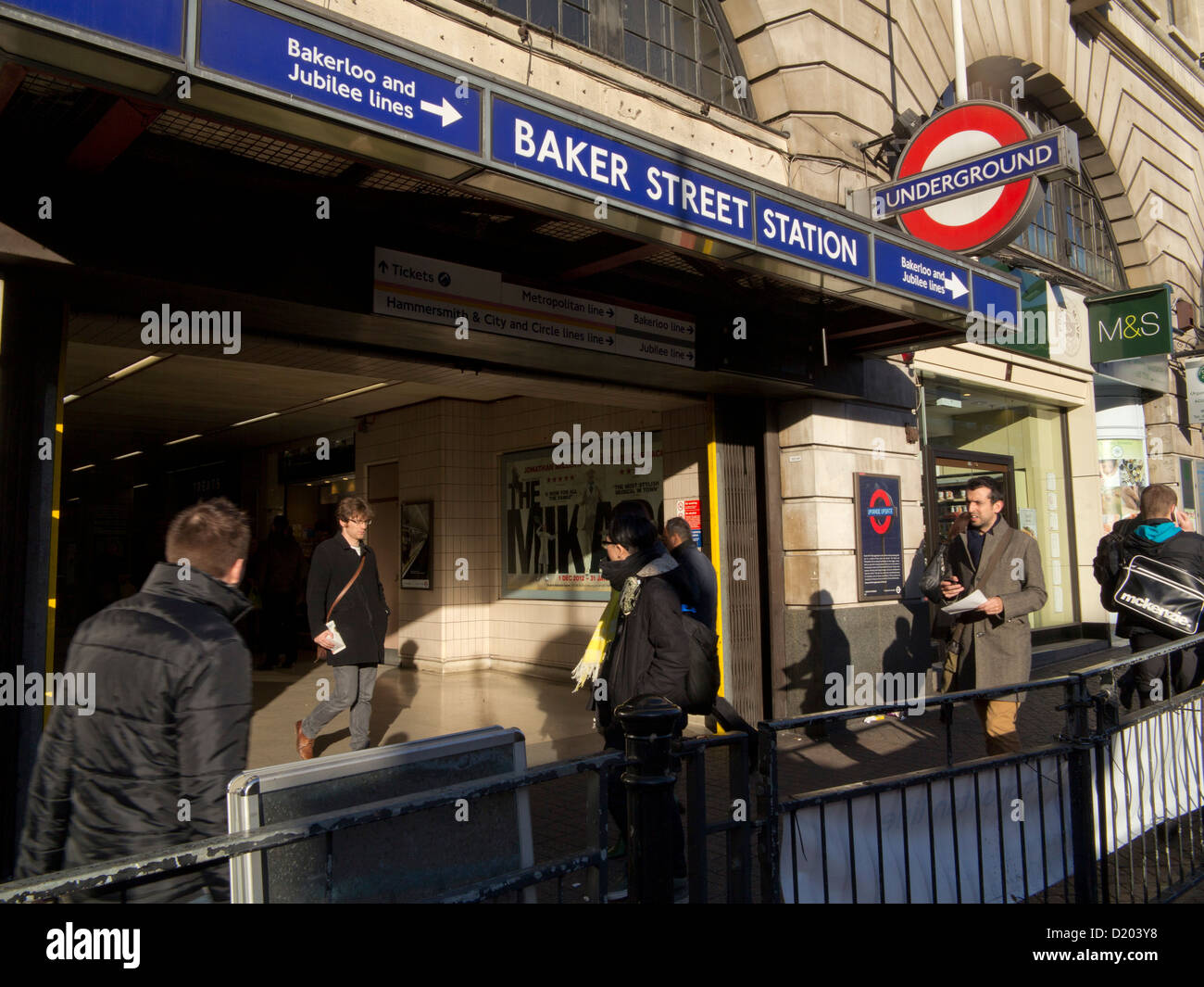 Passengers at Baker Street Underground station in London, UK, opened ...