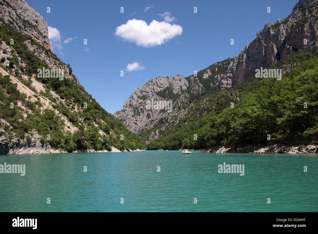 Verdon gorge at Lac de Sainte-Croix, at Aiguines, Provence, France ...