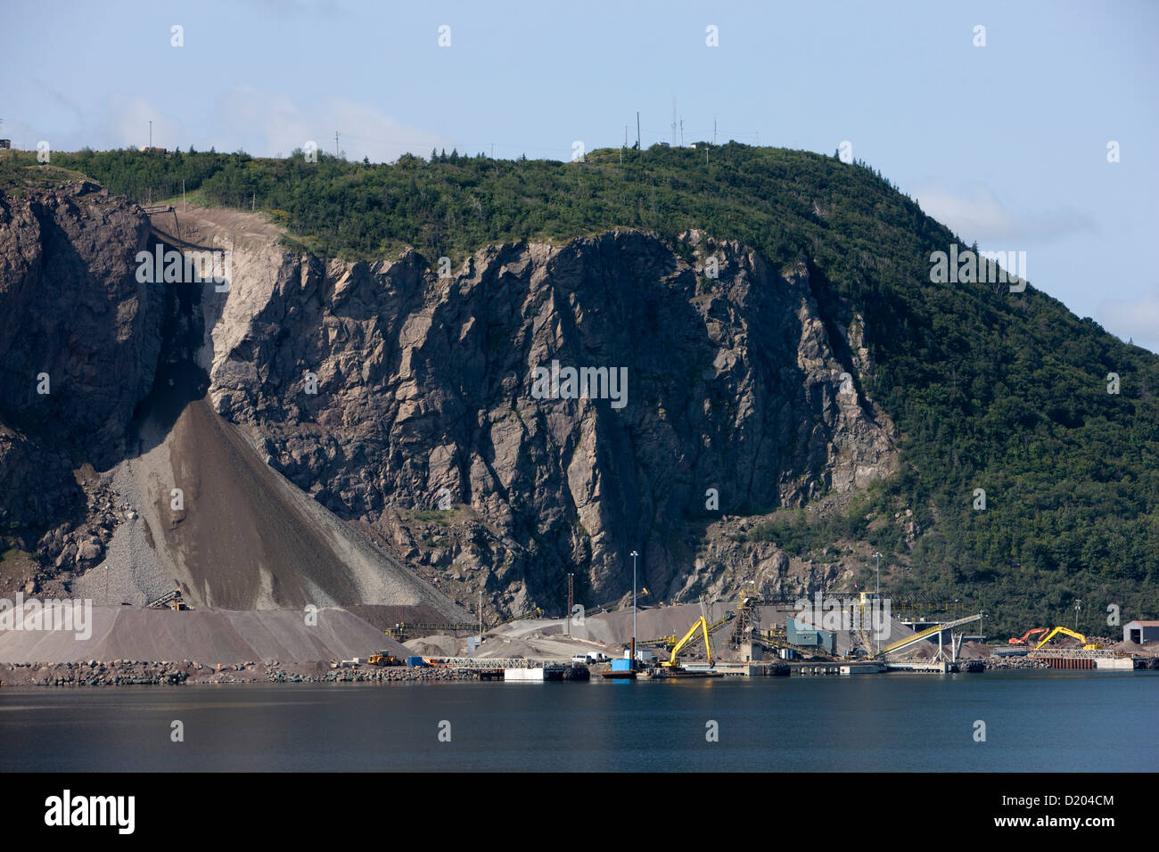 Stone quarry near the Canso Causeway, Nova Scotia, Canada Stock Photo ...