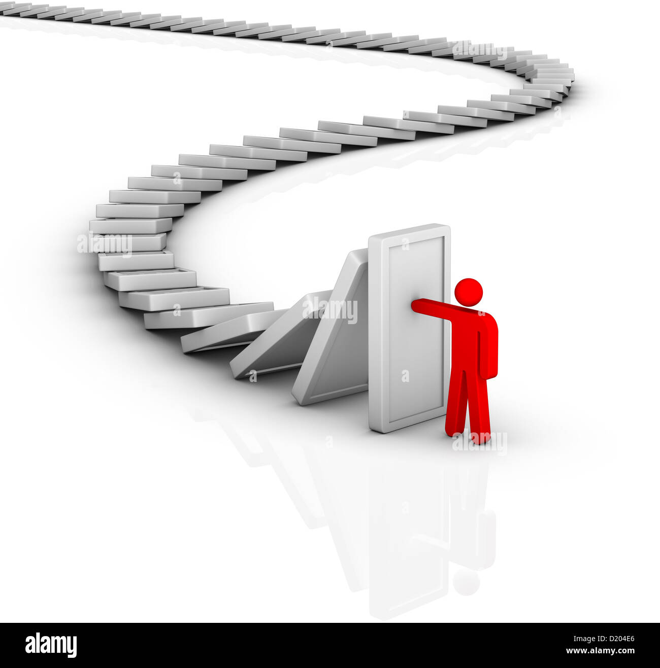 domino effect and problem solving Stock Photo - Alamy