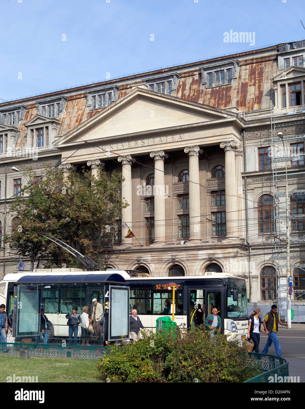 Bucharest, Romania, the main building of the University of Stock Photo ...