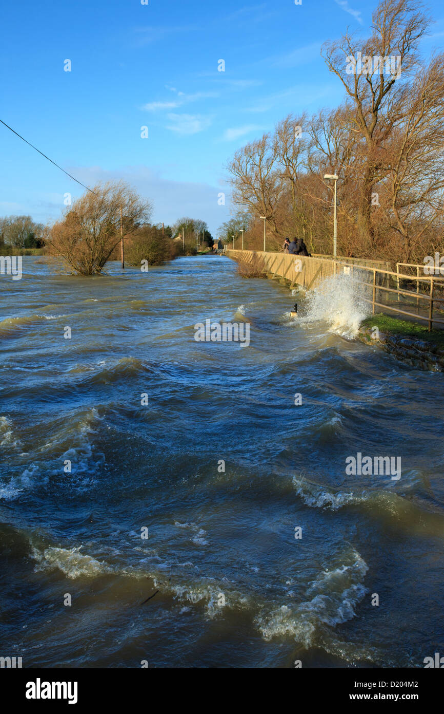 Winter flooding on the Ouse Washes at Sutton Gault, Cambridgeshire ...