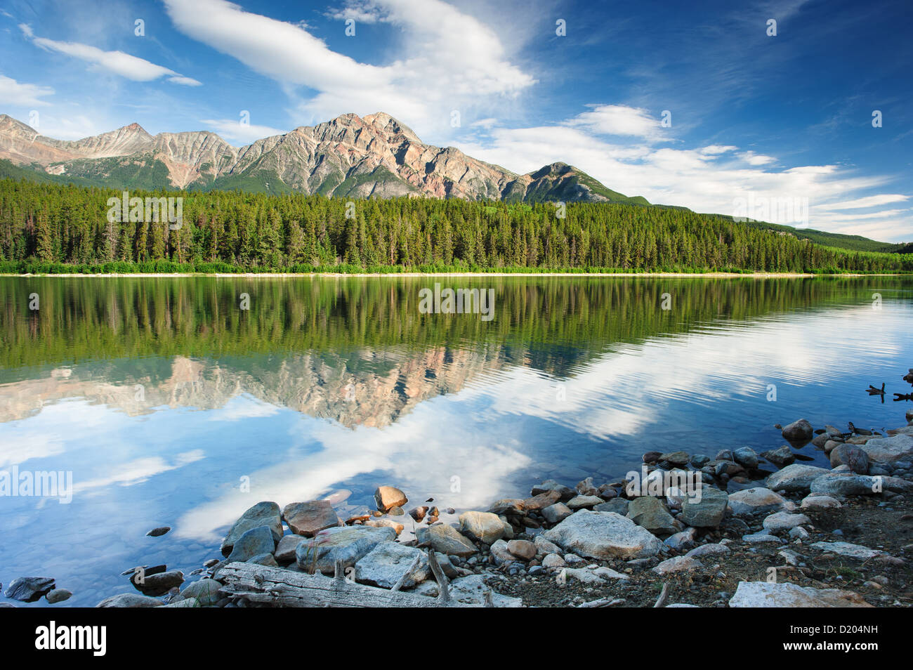 Patricia Lake panorama, Jasper national park, Canada Stock Photo - Alamy