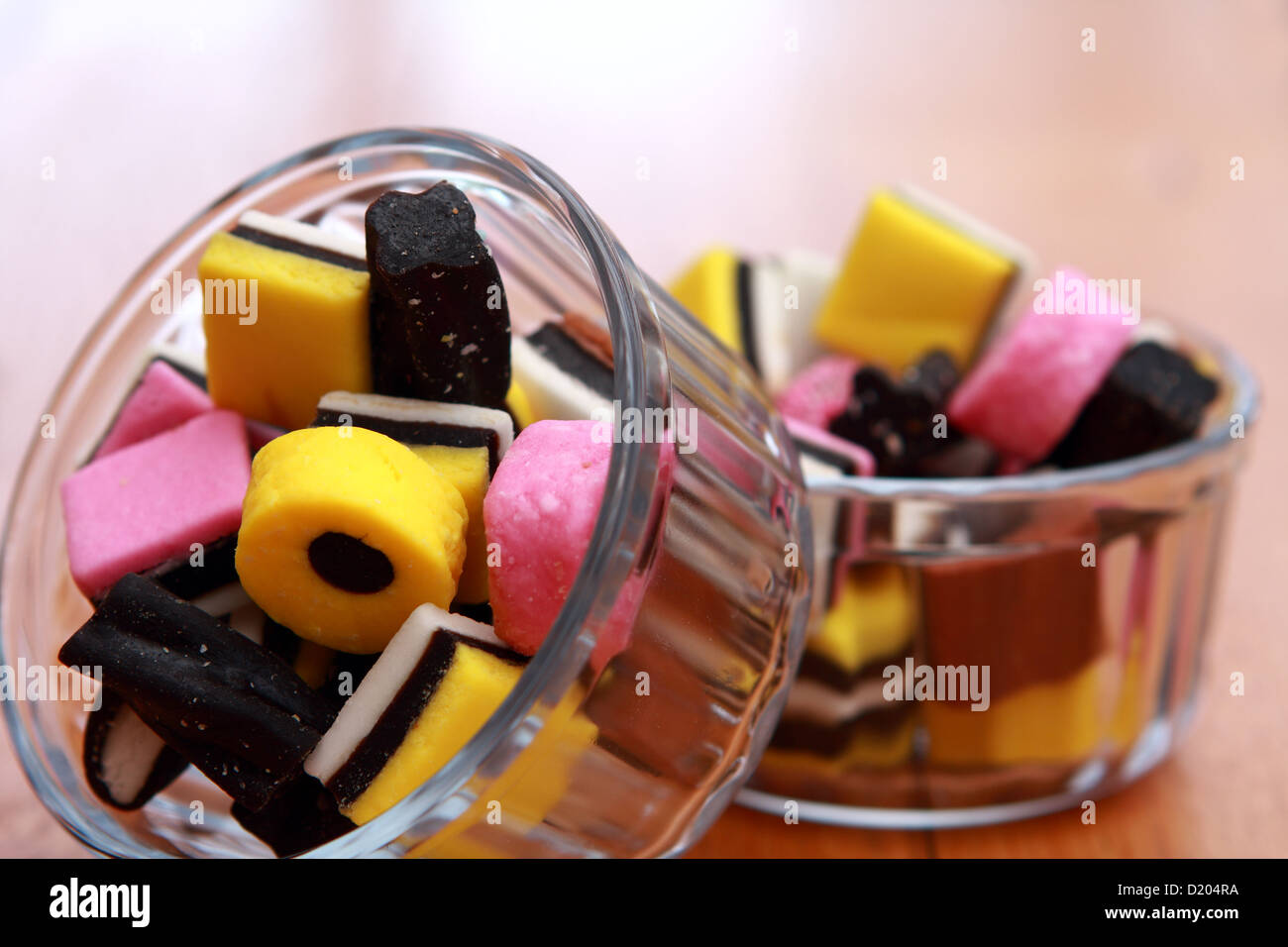 A selection of sweets in glass pots Stock Photo - Alamy