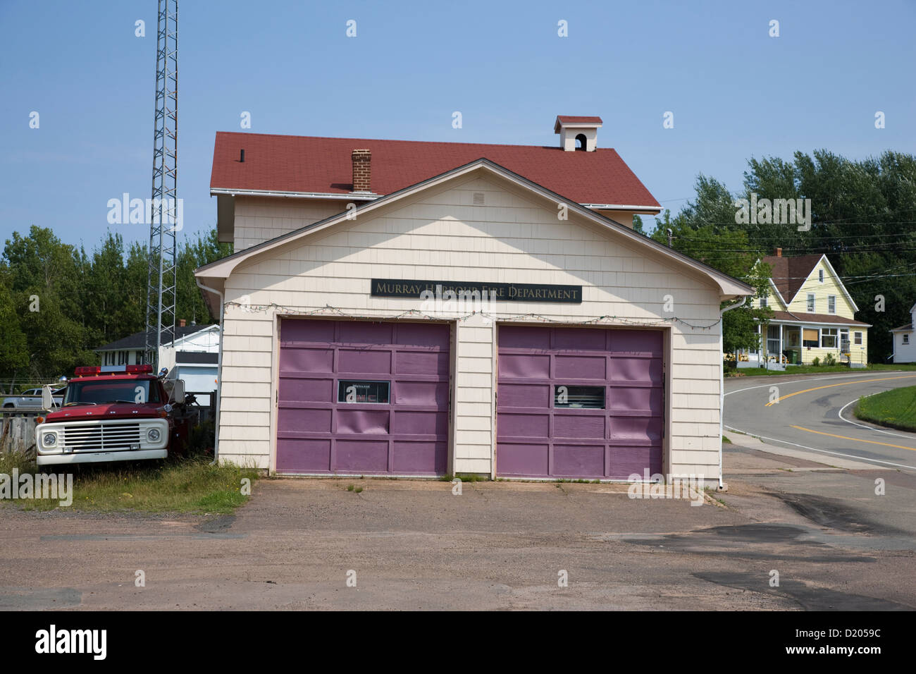 Fire station in the town of Murray Harbor on Prince Edward Island ...