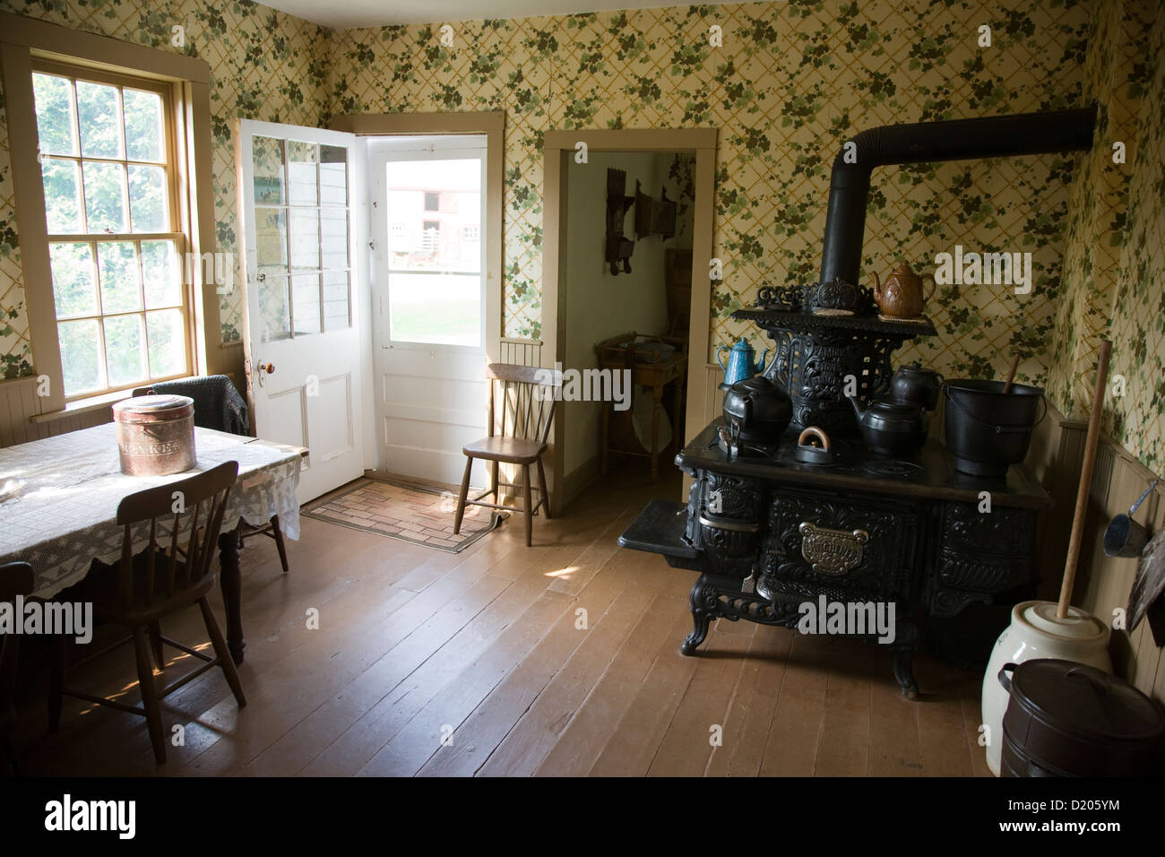 Period kitchen of a house in Orwell Historic Village in Prince Edward ...