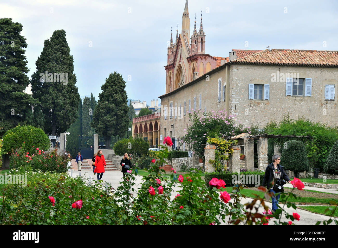The church Eglise du Monastere with garden, Cimiez quarter, Nice, Cote ...