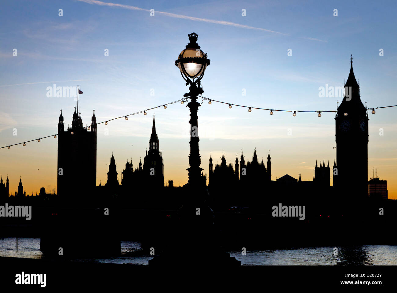 Houses of Parliament and Big Ben at sunset, London, England, Great ...