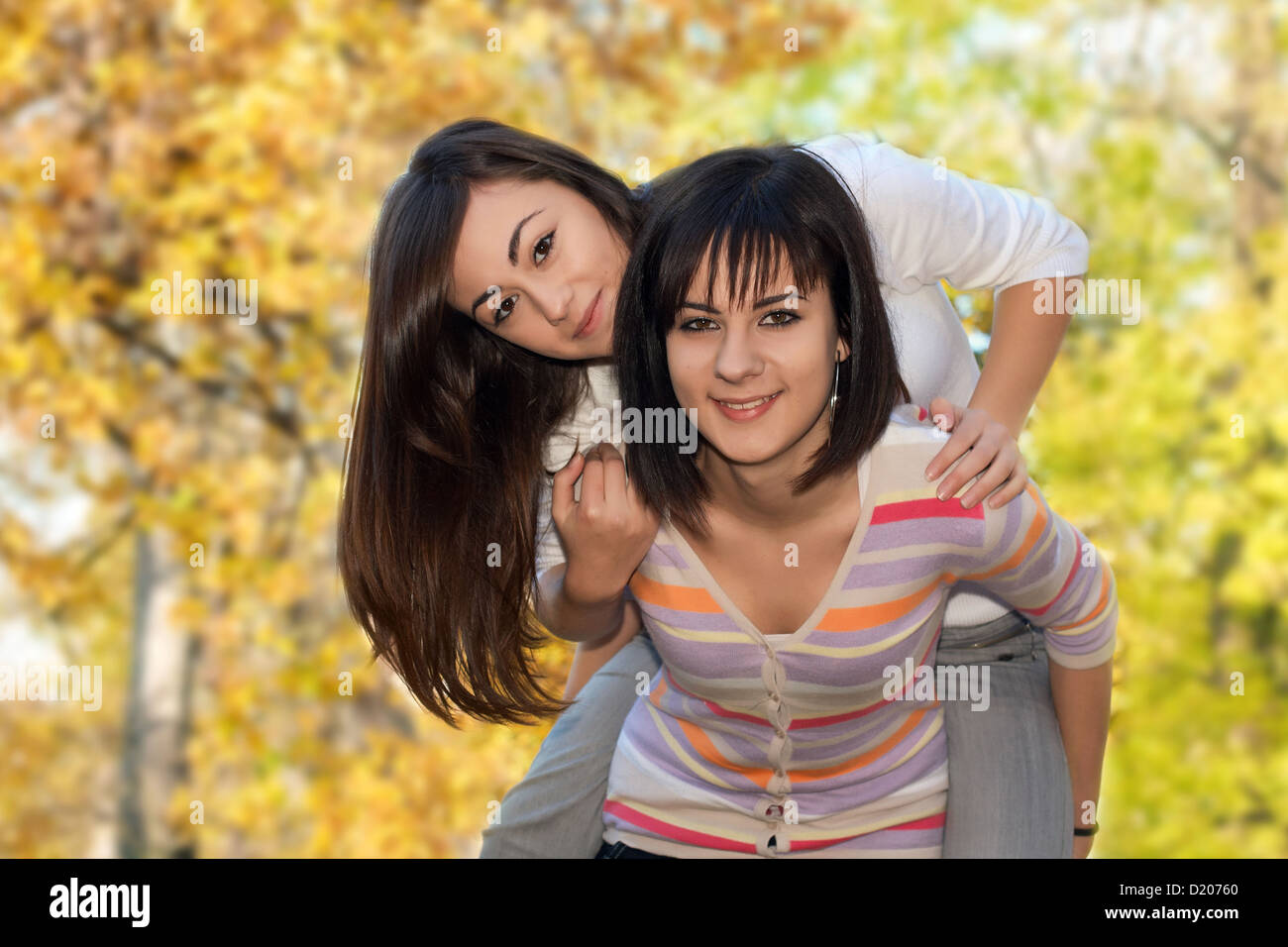 Teenager girls best friends have fun in the park Stock Photo - Alamy