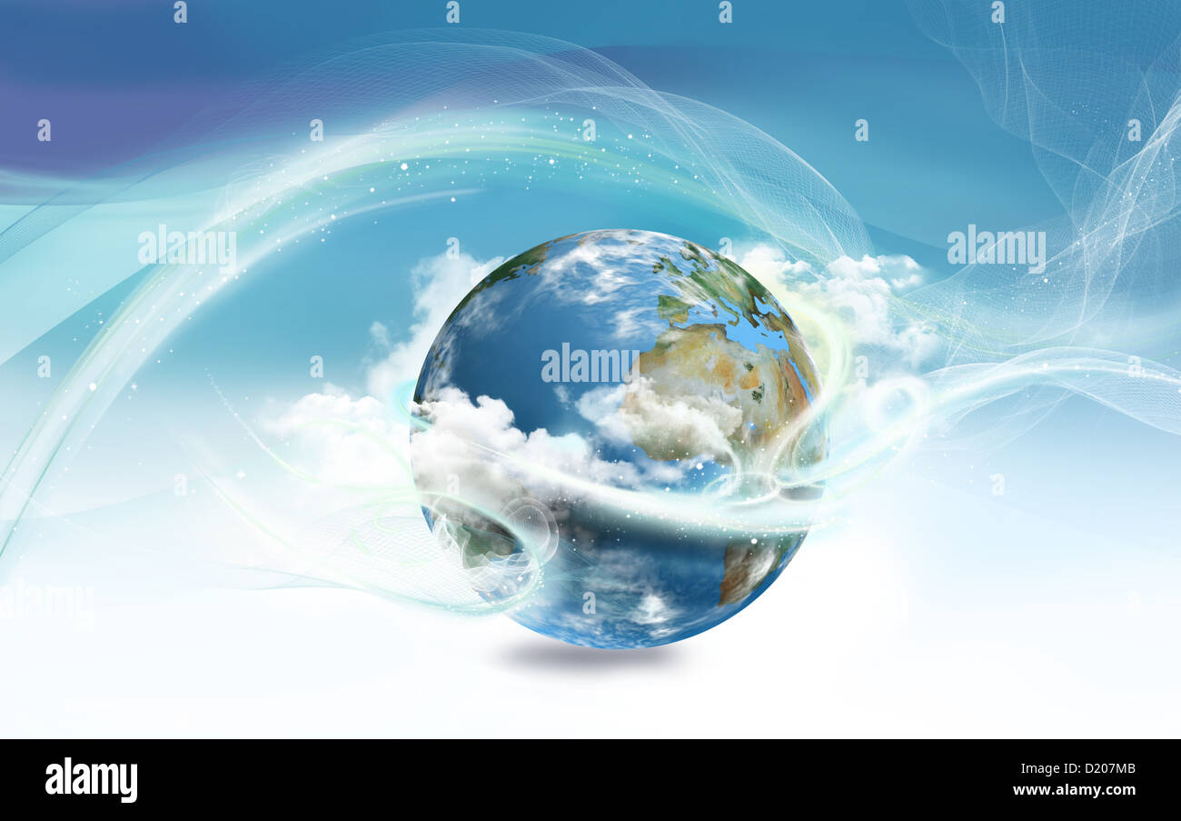 Energy Surrounding Earth with Law of Attraction Stock Photo - Alamy