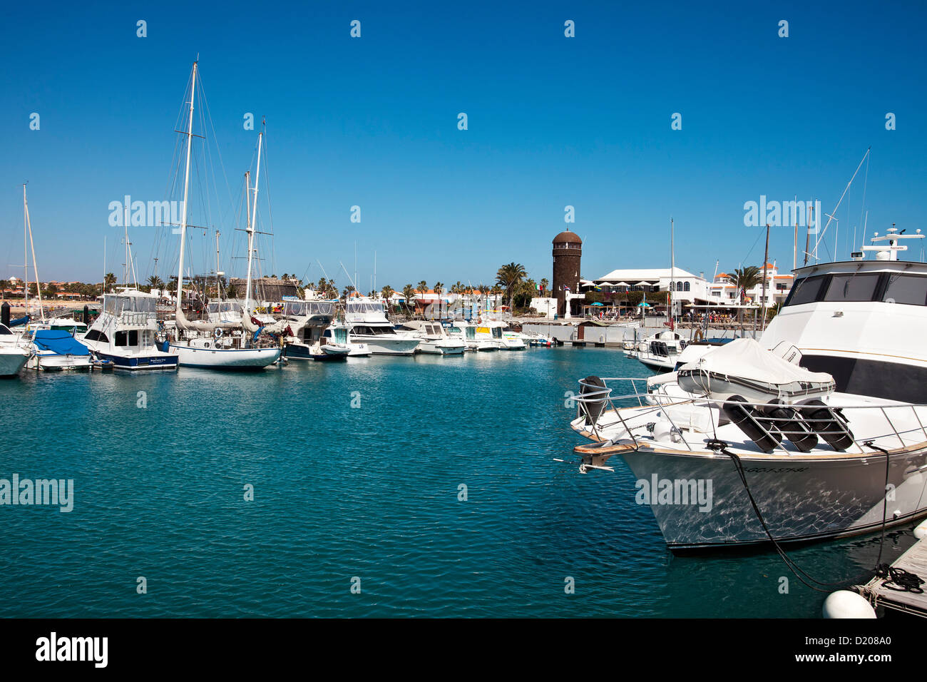 Harbour, Puerto Castillo, Caleta de Fuste, Fuerteventura, Canary ...