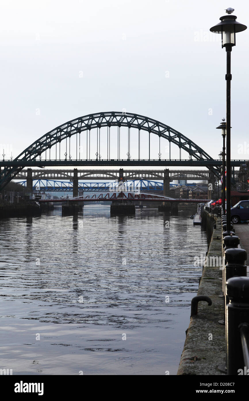 Tyne Bridge and the bridges over the River Tyne in Newcastle-upon-Tyne ...