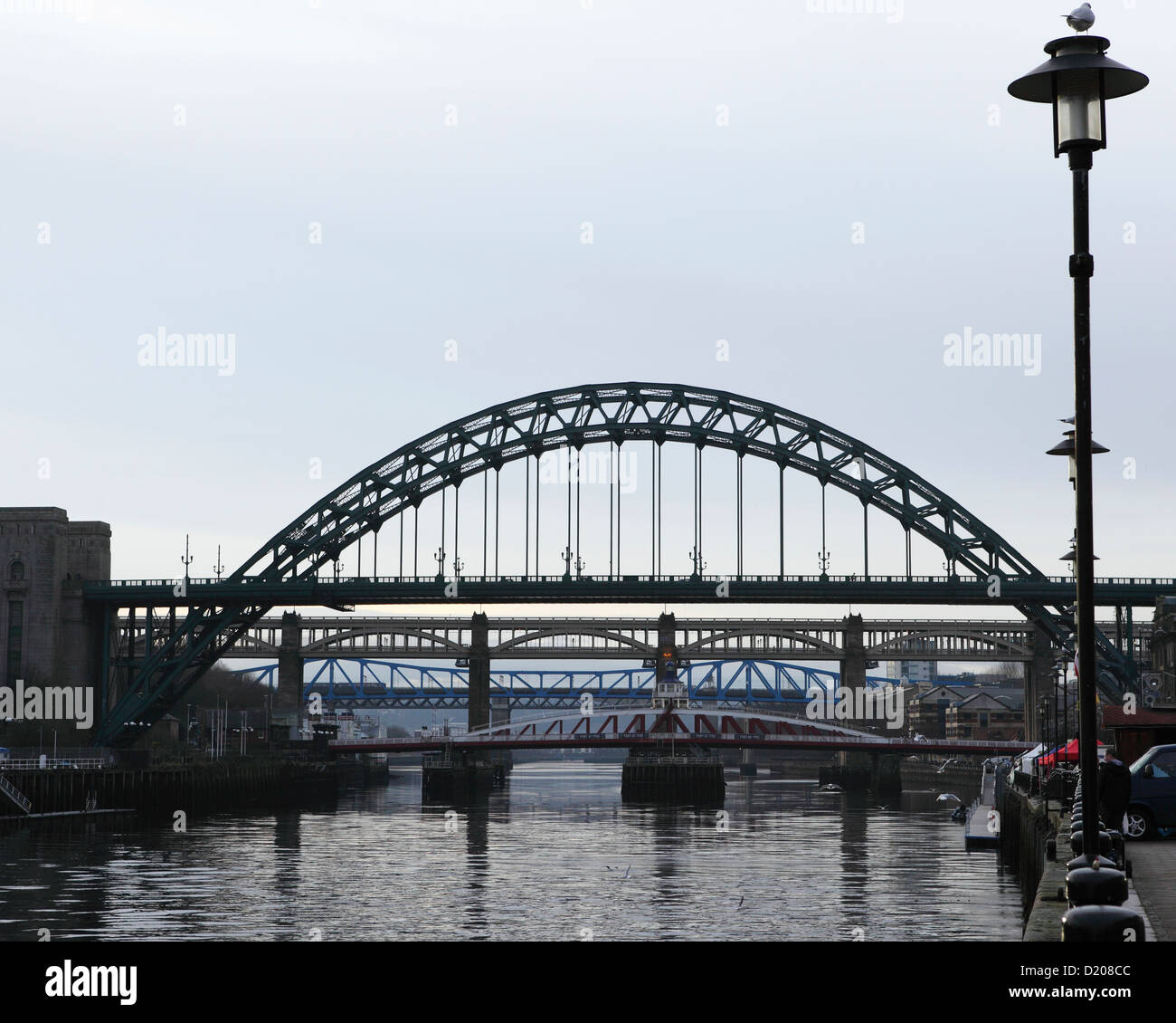 Tyne Bridge and the bridges over the River Tyne in Newcastle-upon-Tyne ...