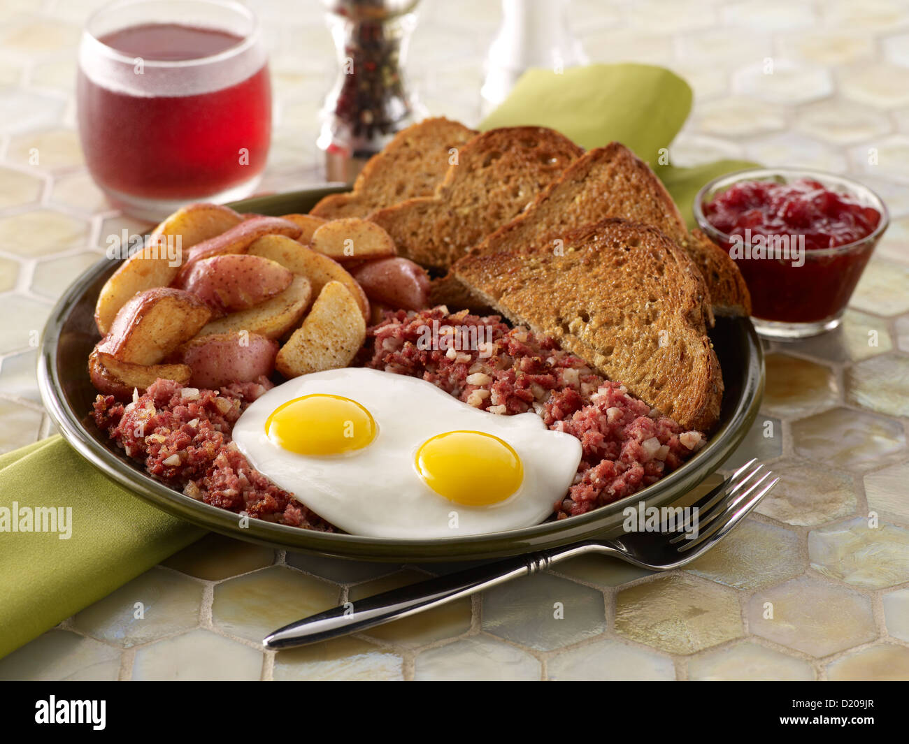Corn Beef and Hash Breakfast Stock Photo - Alamy