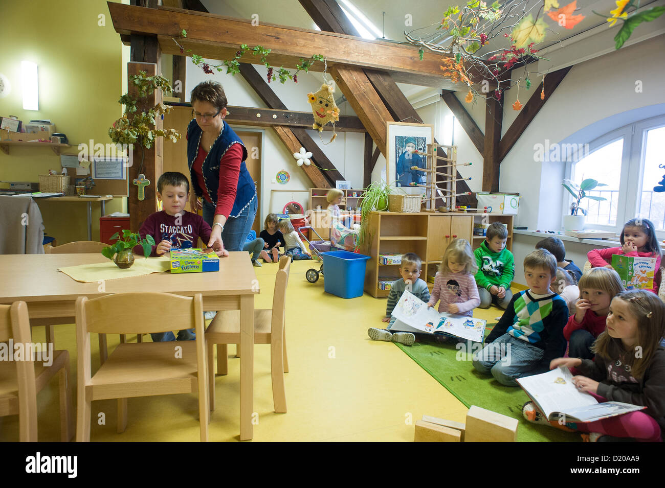 Luckau, Germany, Kindertagesstaette house God's blessing Stock Photo ...