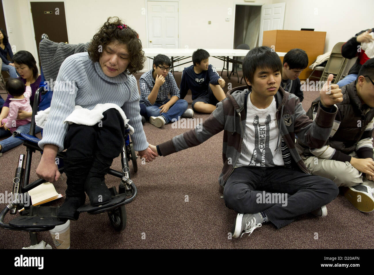 Boy with autism and down's syndrome hi-res stock photography and images ...