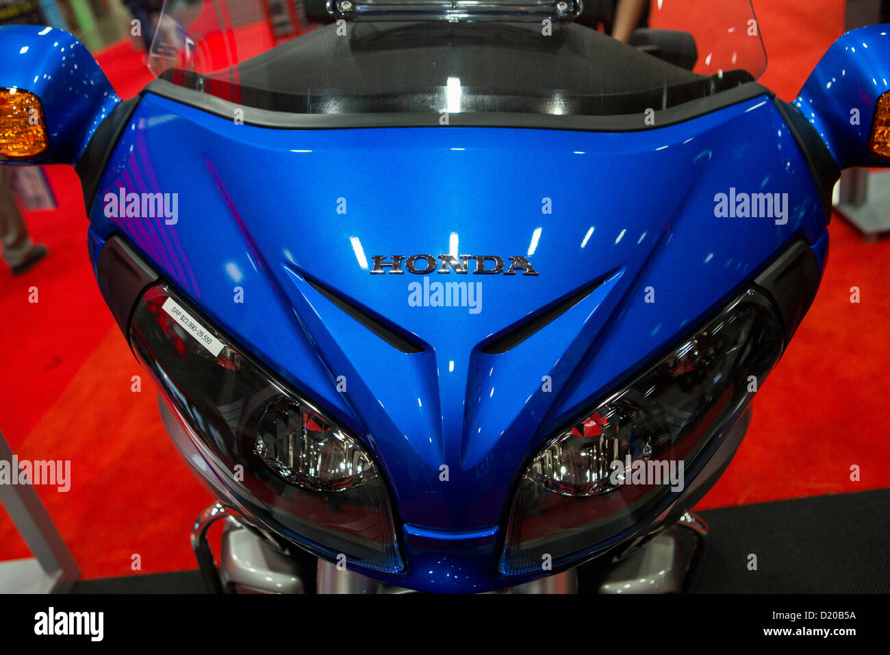 Honda motorcycles on display at the Washington Motorcycle Show Stock ...